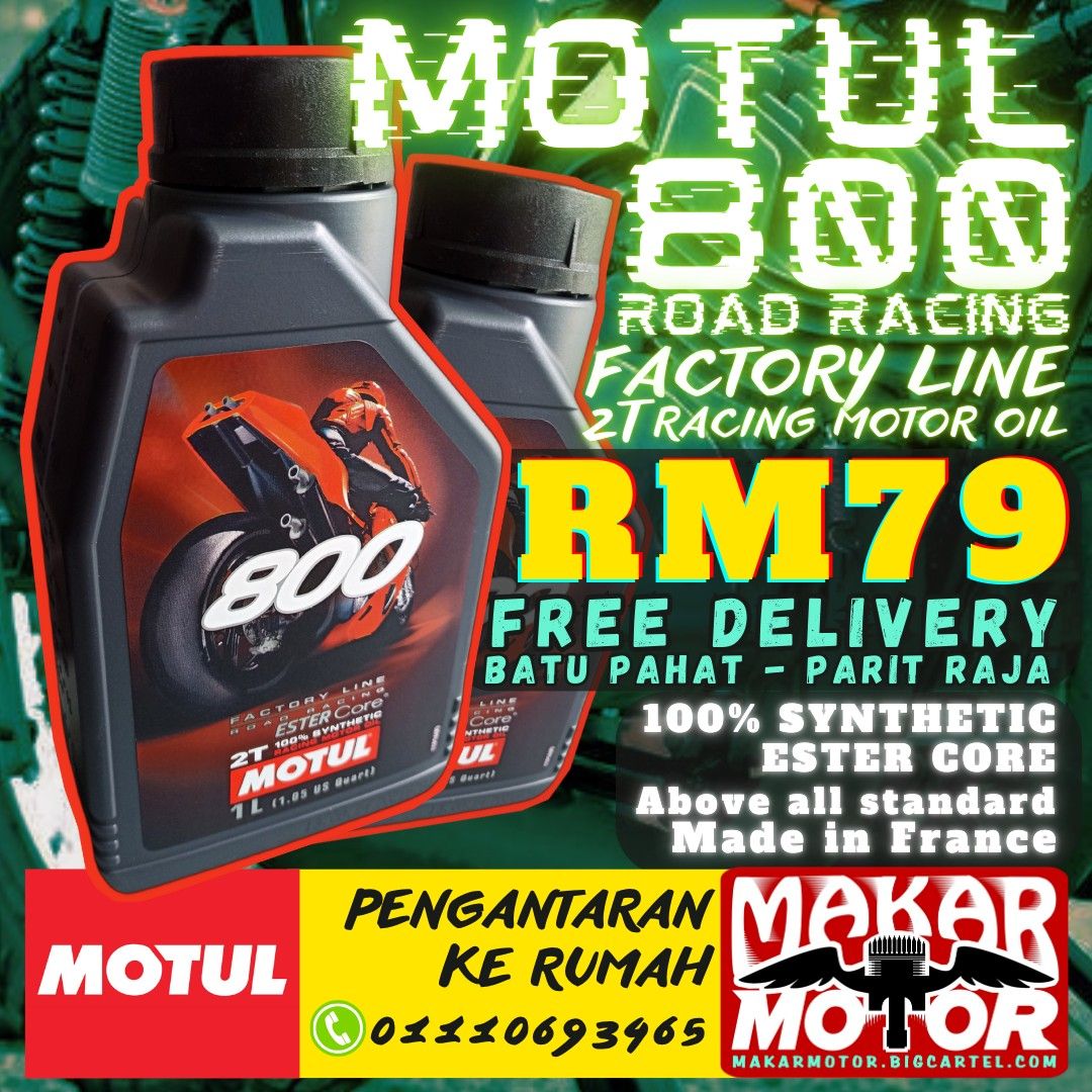 Motul 800 Road Racing 2T racing oil minyak highway lock fly full ...