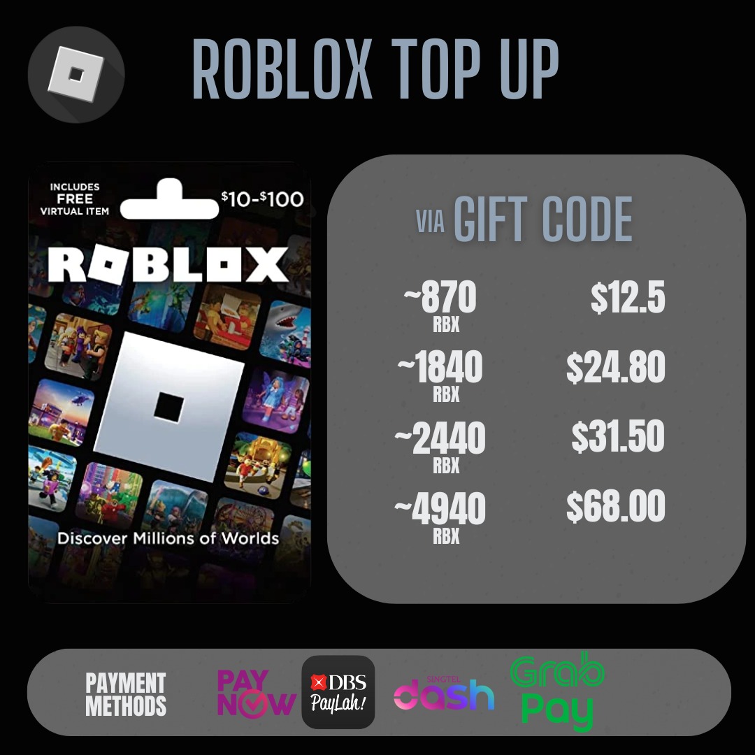 [NO LOGIN] Roblox Gift Card Robux Top Up, Video Gaming, Gaming ...