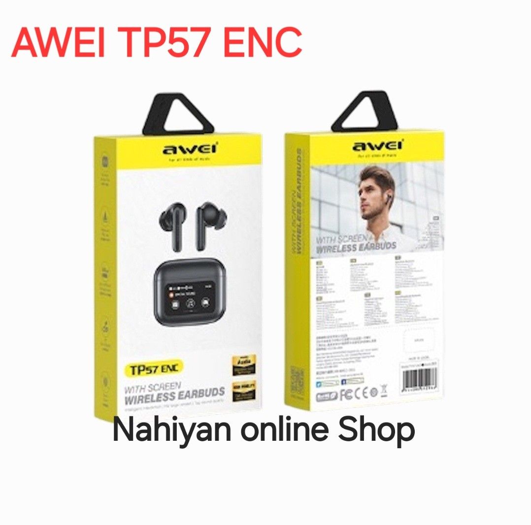 Original AWEI TP57 ENC Wireless Earbuds Black Colour Available in Malaysia [24hours Shipout ...