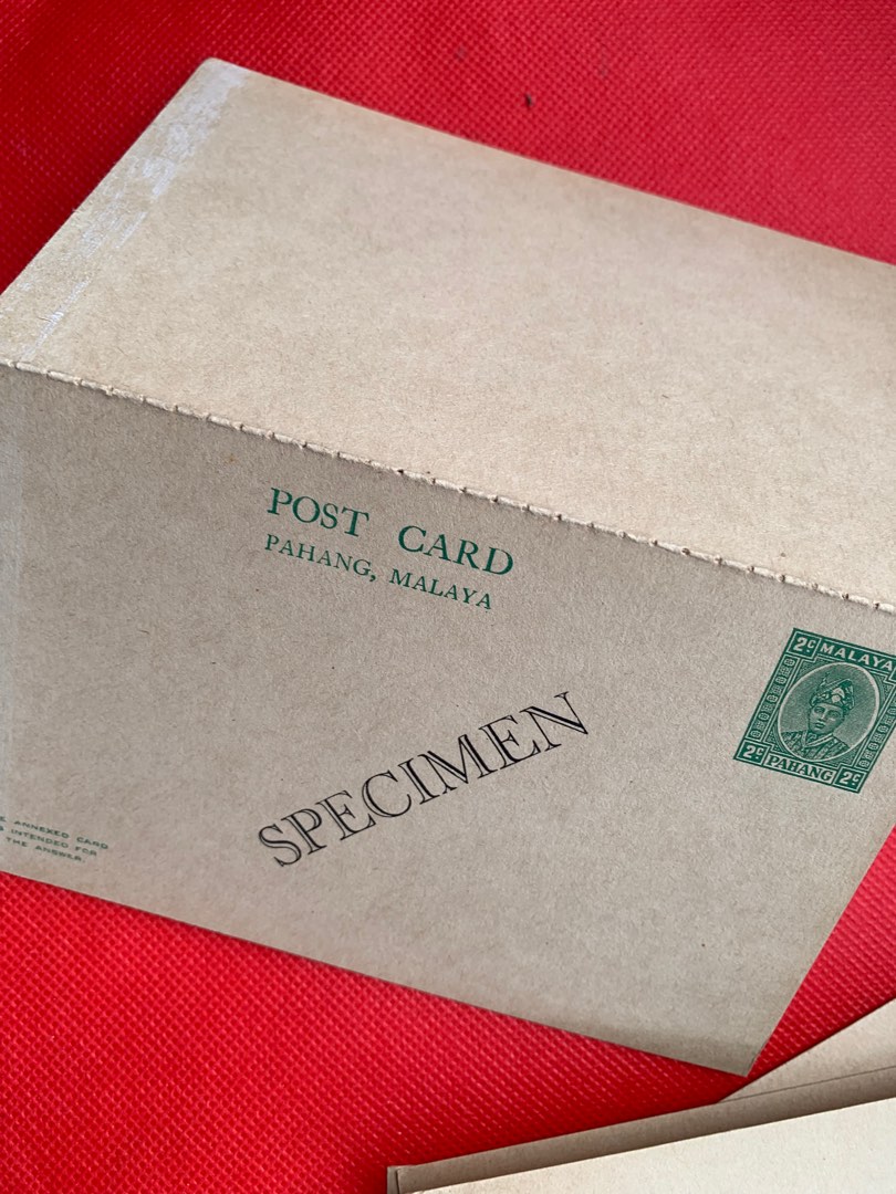 Pahang SPECIMEN Abu Bakar 2c+2c 1936 Postcard, Hobbies & Toys ...