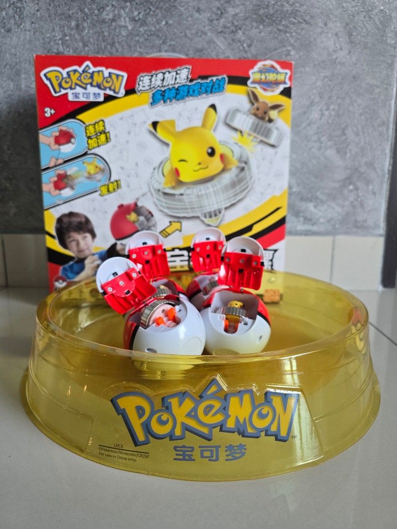 Pokemon spinning toys set with Pikachu Eeve Mewtwo ball launchers ...
