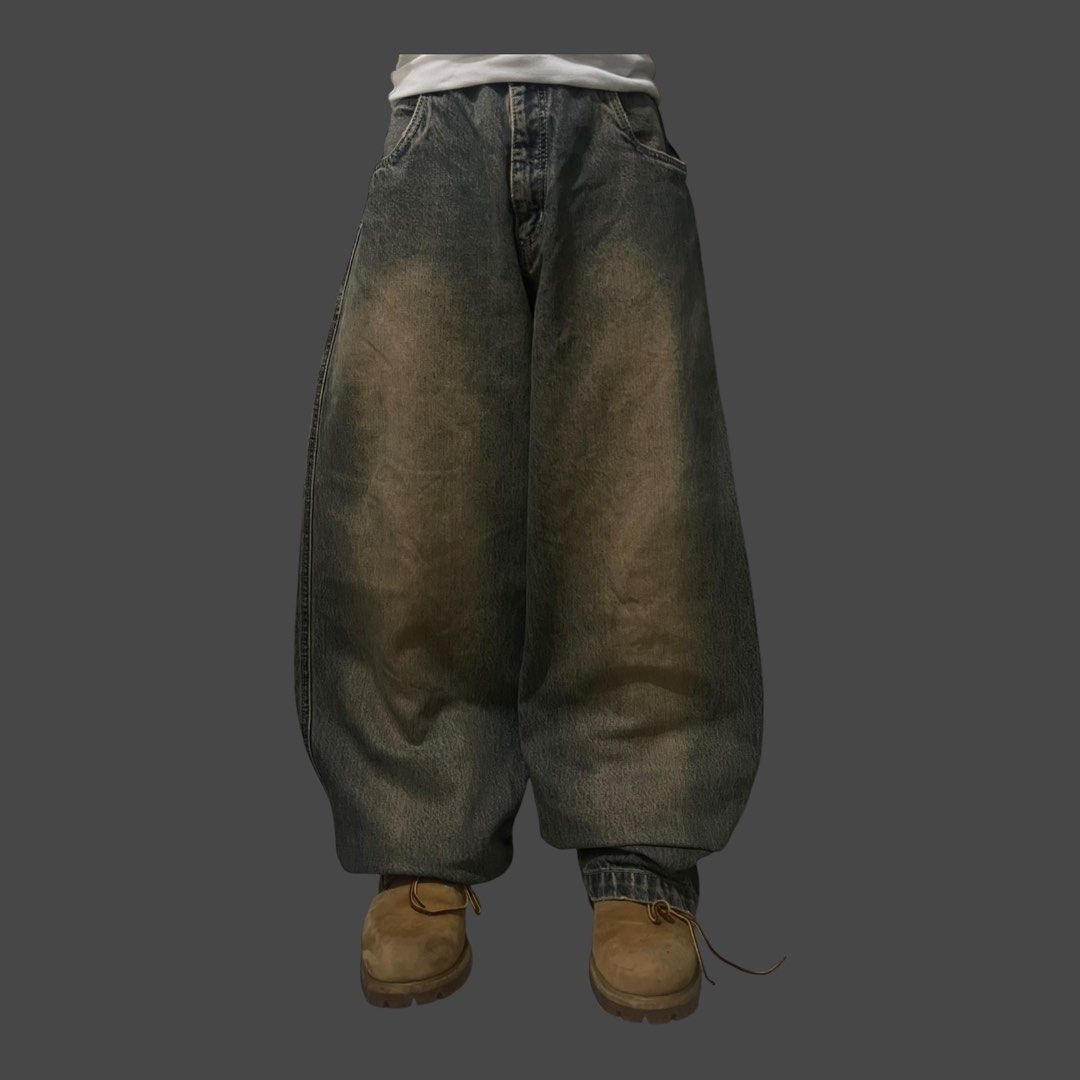 RARE Vintage 2000s / 90s fnf Dark Mud Washed Baggy Denim Jeans, Men's ...