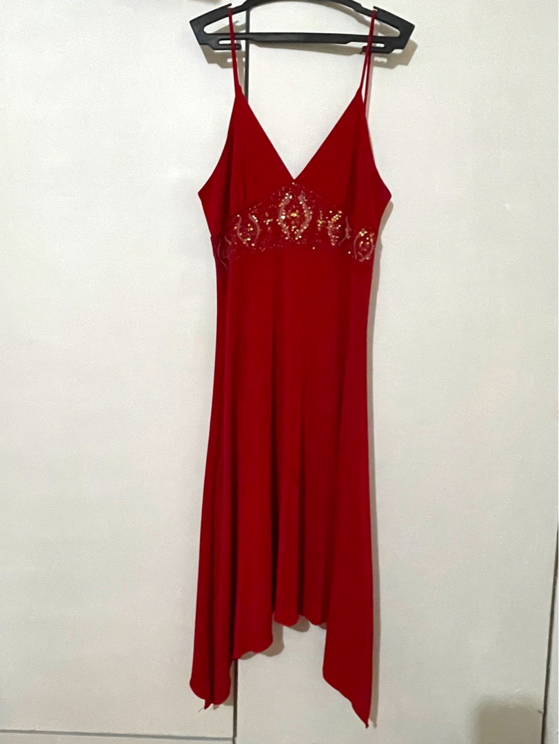 Semi Formal Red Dress, Women's Fashion, Dresses & Sets, Evening dresses ...