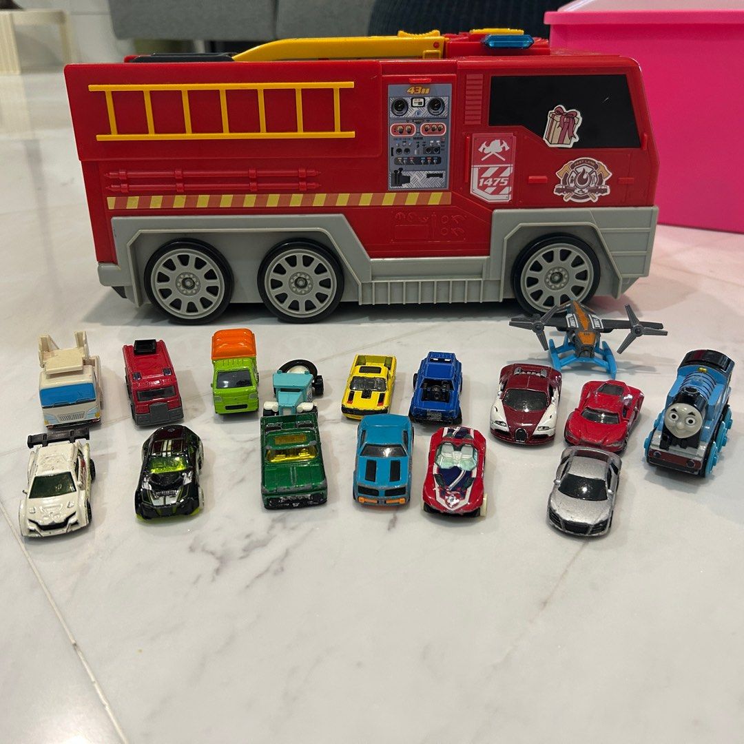 Toyrus portable vehicle playset/ convertible fire truck to city playset, Hobbies & Toys, Toys ...