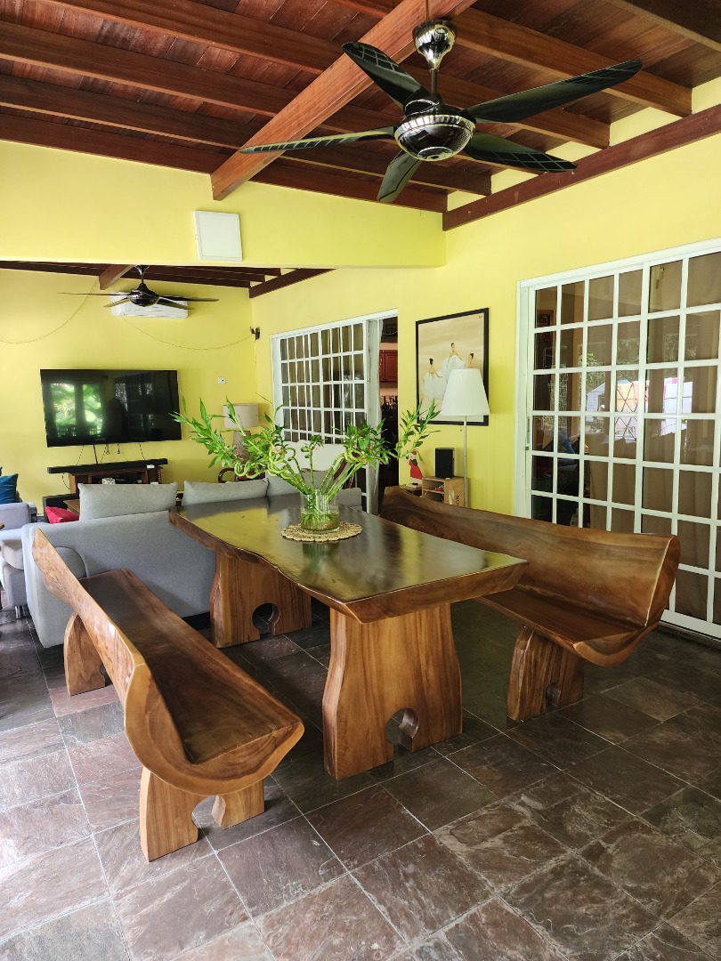 Very Heavy Duty Tiger Wood Table & Benches, Furniture & Home Living ...