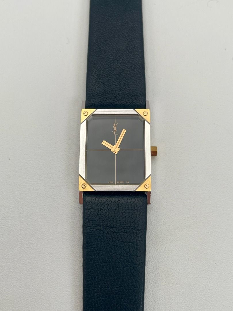 Yves Saint Laurent Tank Vintage Women's Watch in Steel and Gold, Luxury ...