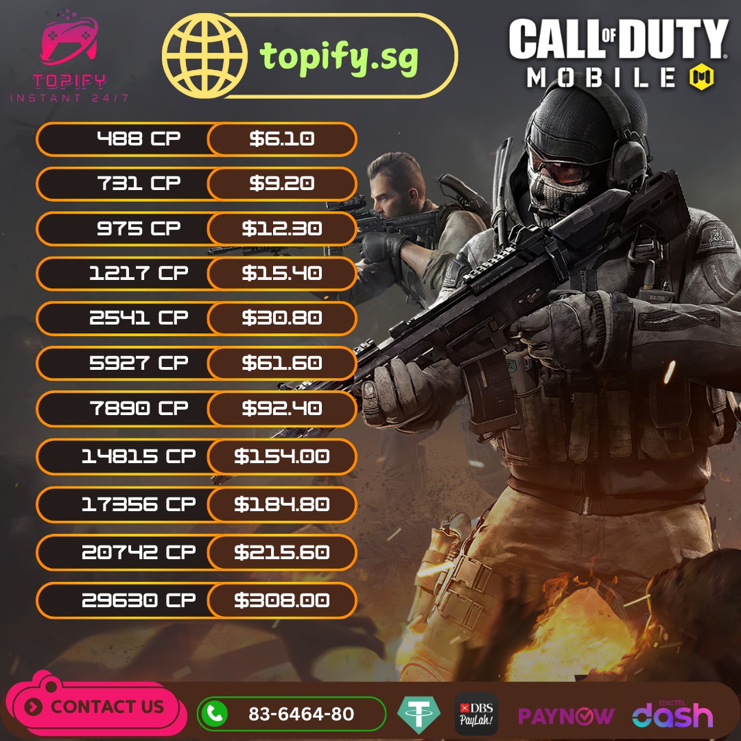 [24/7 INSTANT | NO LOGIN | CHEAPEST] Garena Version Call of Duty: Mobile CP Top Up | CODM COD ...