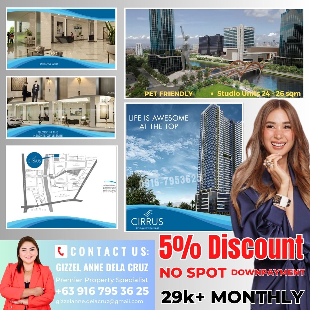 Affordable Pre-Selling Studio Unit at Bridgetowne Pasig at Cirrus Tower ...