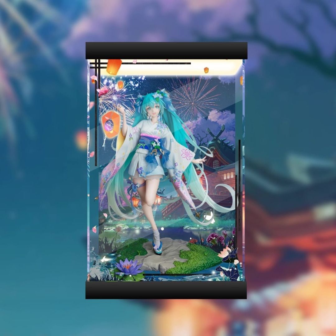 [AOWOBOX] FuRyu FNEX Hatsune Miku firework ver figure theme display box ...