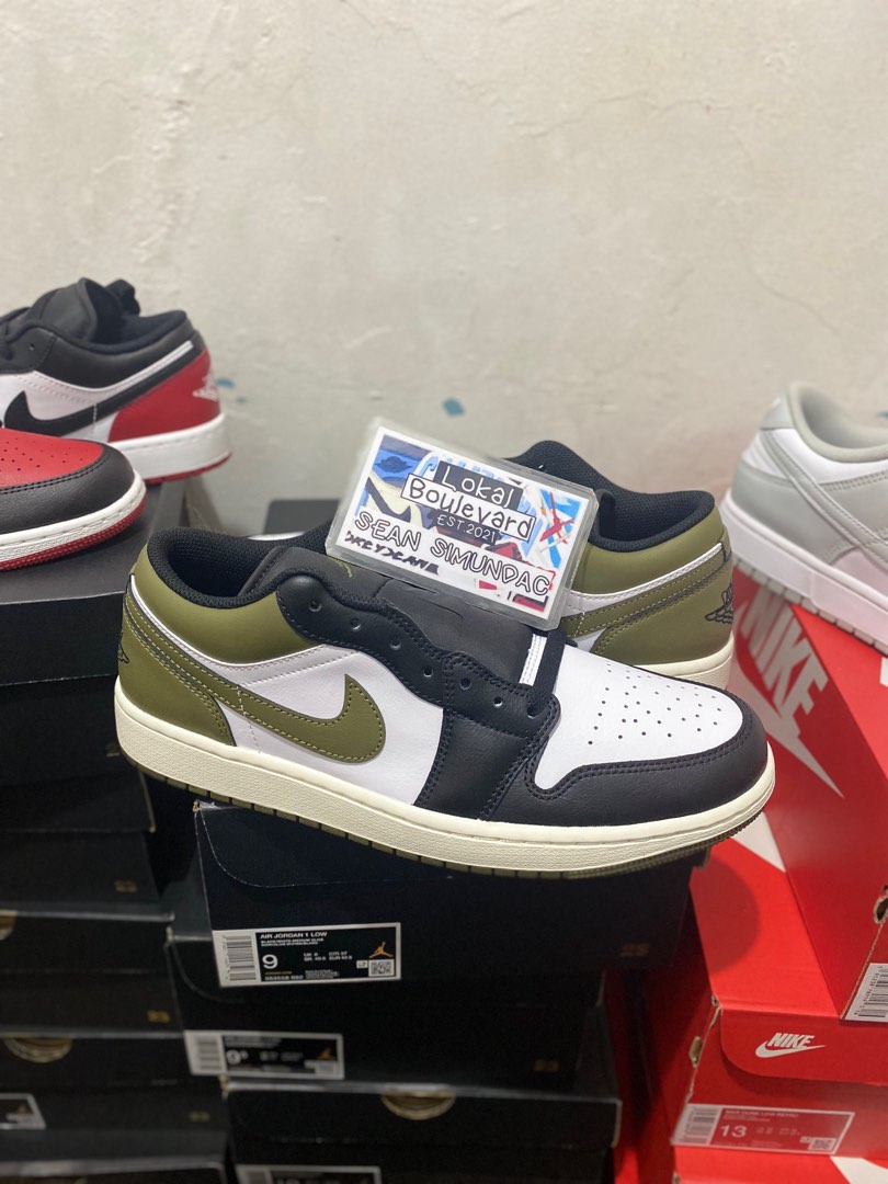 Below srp Jordan 1 Low Olive, Men's Fashion, Footwear, Sneakers on ...