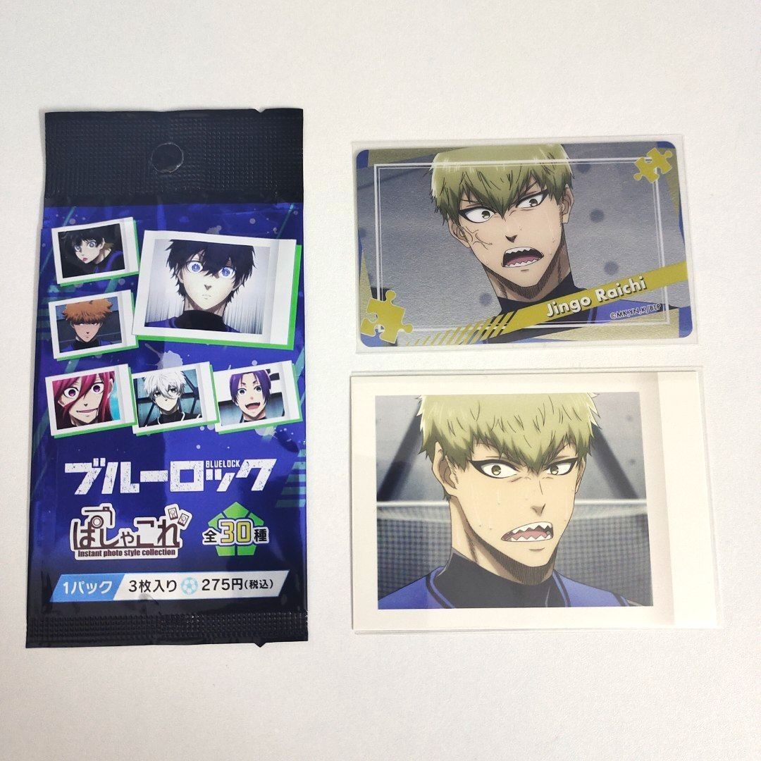 Blue Lock official merch Raichi Jingo set polaroid photocard metal card ...