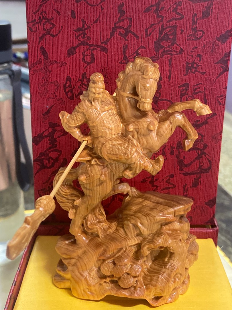 Chen Xiang (Agarwood) Guan Yu with charging horse, Hobbies & Toys ...