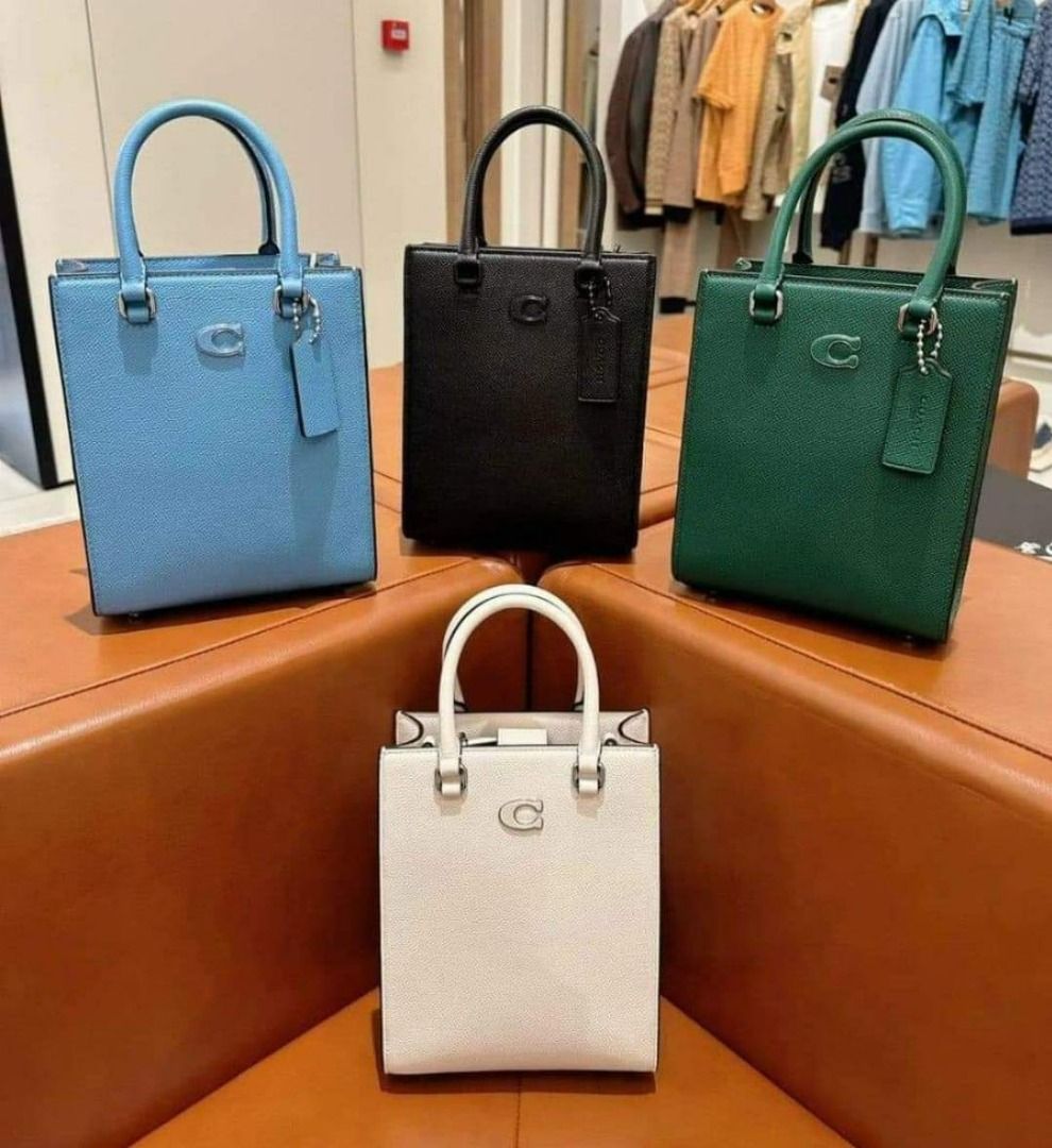 Coach CJ795 Tote 16 Bag in Crossgrain Leather & Signature Coated Canvas ...
