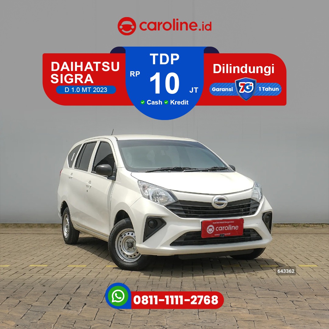 Daihatsu Sigra D 1.0 MT 2023 Mobil Bekas TDP Ceper, Mobil & Motor ...