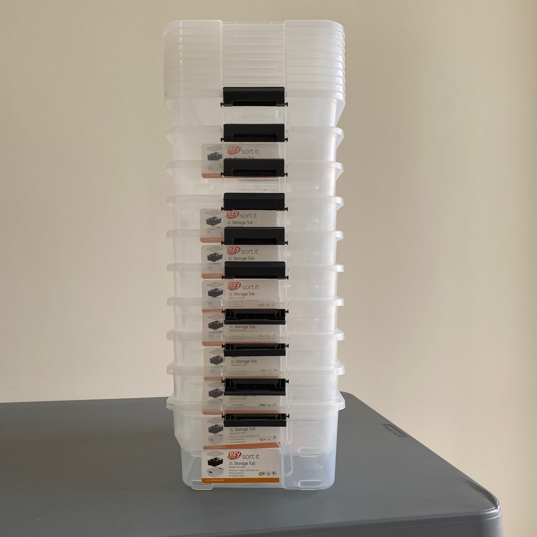 Ezy Storage 10 pcs 5-Liter Storage Tub, Furniture & Home Living, Home ...