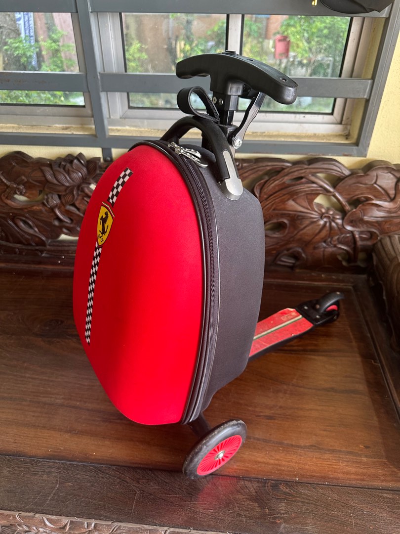 Ferrari scooter with suitcase luggage, Babies & Kids, Babies & Kids ...