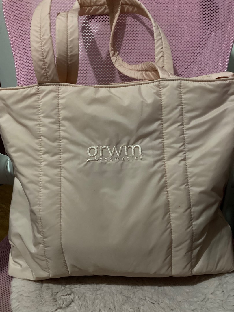 GRWM Cosmetics puffy bag in Pink, Women's Fashion, Bags & Wallets ...
