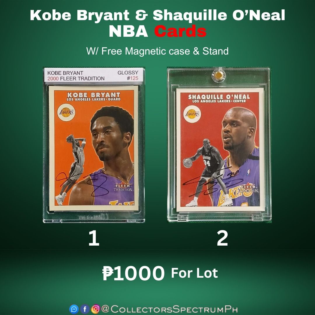 Kobe Bryant & Shaquille O'Neal 2001 Fleer NBA Cards with Free Magnetic ...