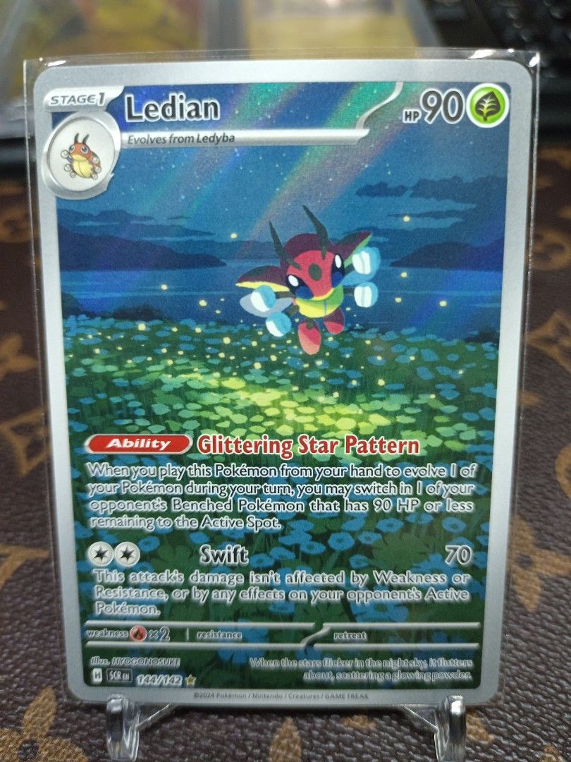Ledian - 144/142 Illustration Rare Stellar Crown Pokemon TCG Card 2024 ...