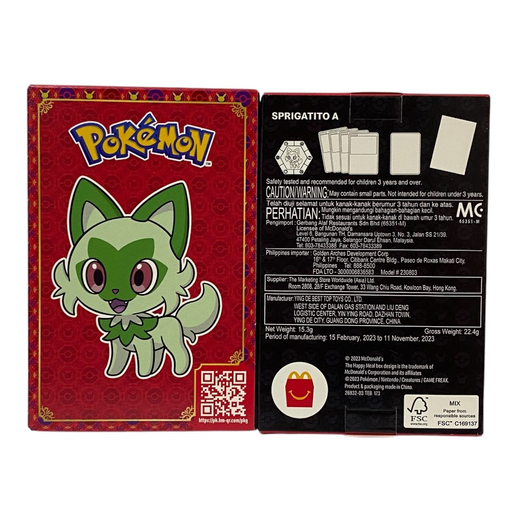 McDonald's Happy Meal 2023 - POKEMON "CATCH AND BATTLE" [SPRIGATITO A ...