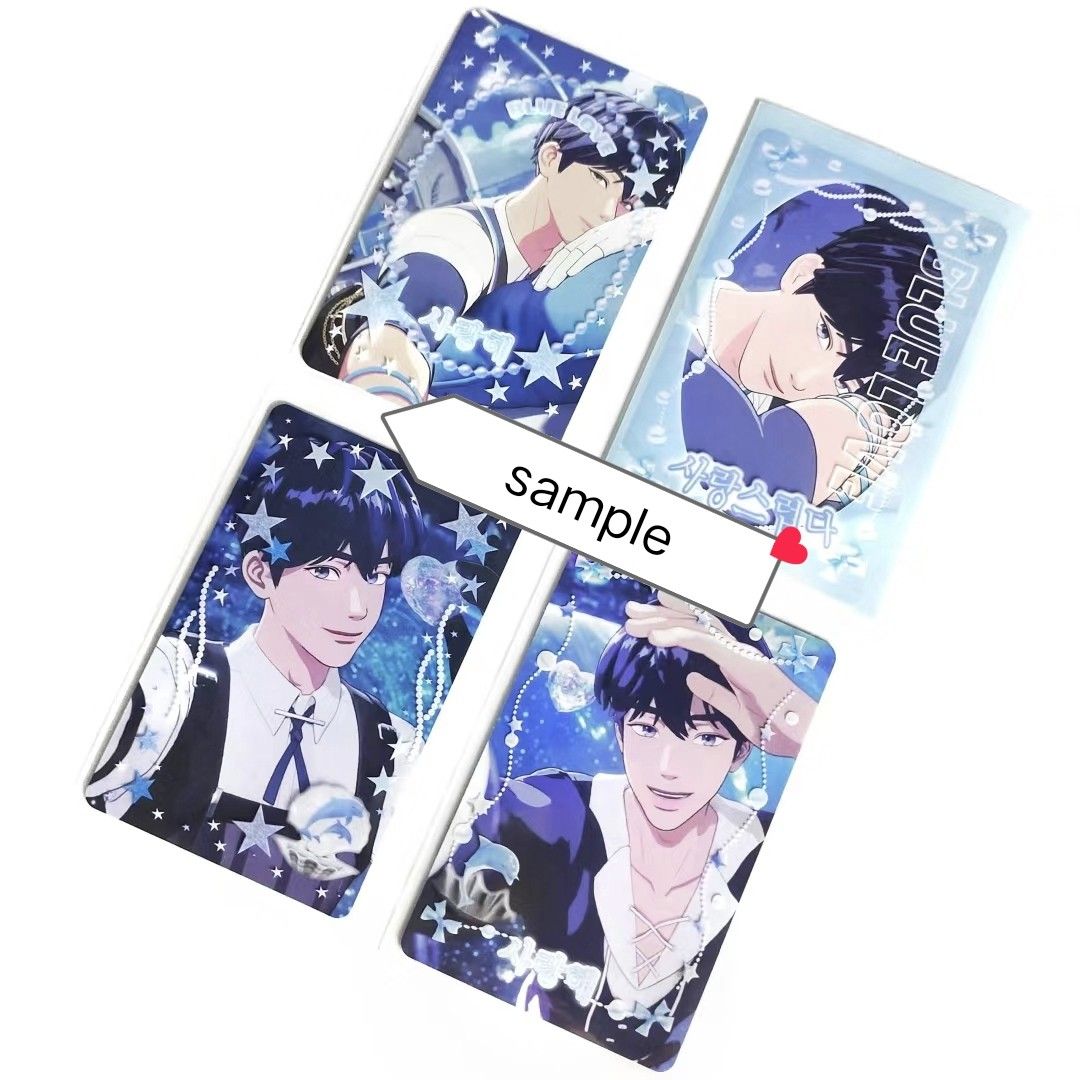 photocard sleeve (dolphin, blue love) kpop idol plave yejun pc sleeves ...