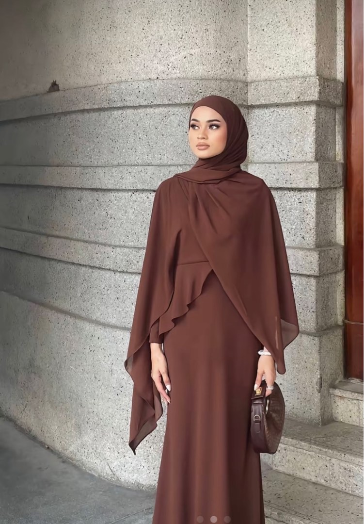 Qiszar Lenora Luxe brown, Women's Fashion, Muslimah Fashion, Baju Kurung & sets on Carousell