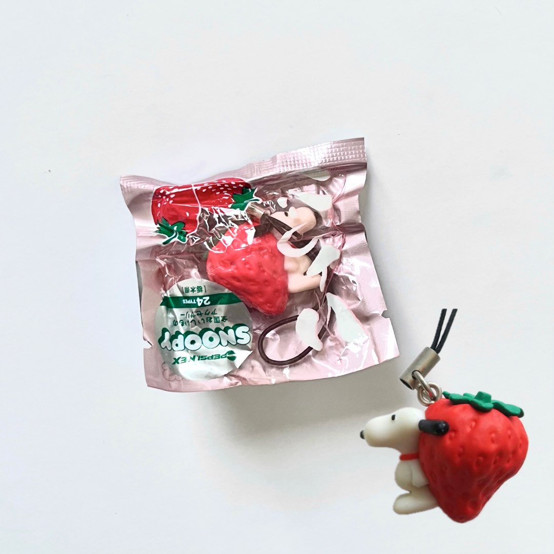 snoopy strawberry phone charm keychain anik aniks trinkets abubot fruit ...