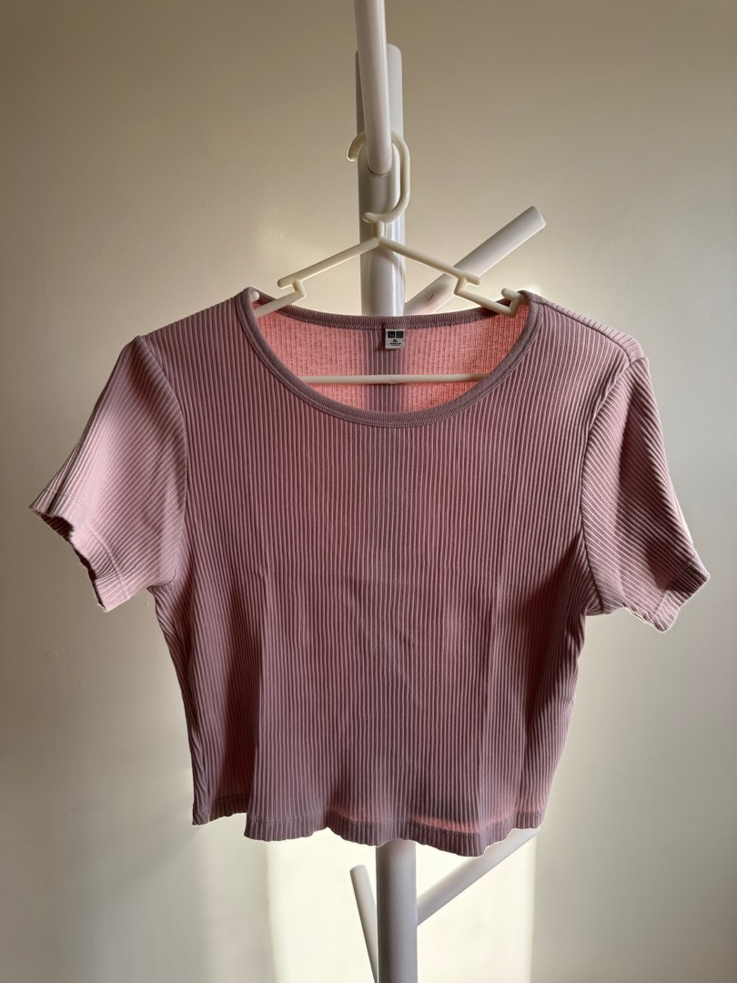 Uniqlo Lilac Cropped Top, Women's Fashion, Tops, Shirts on Carousell