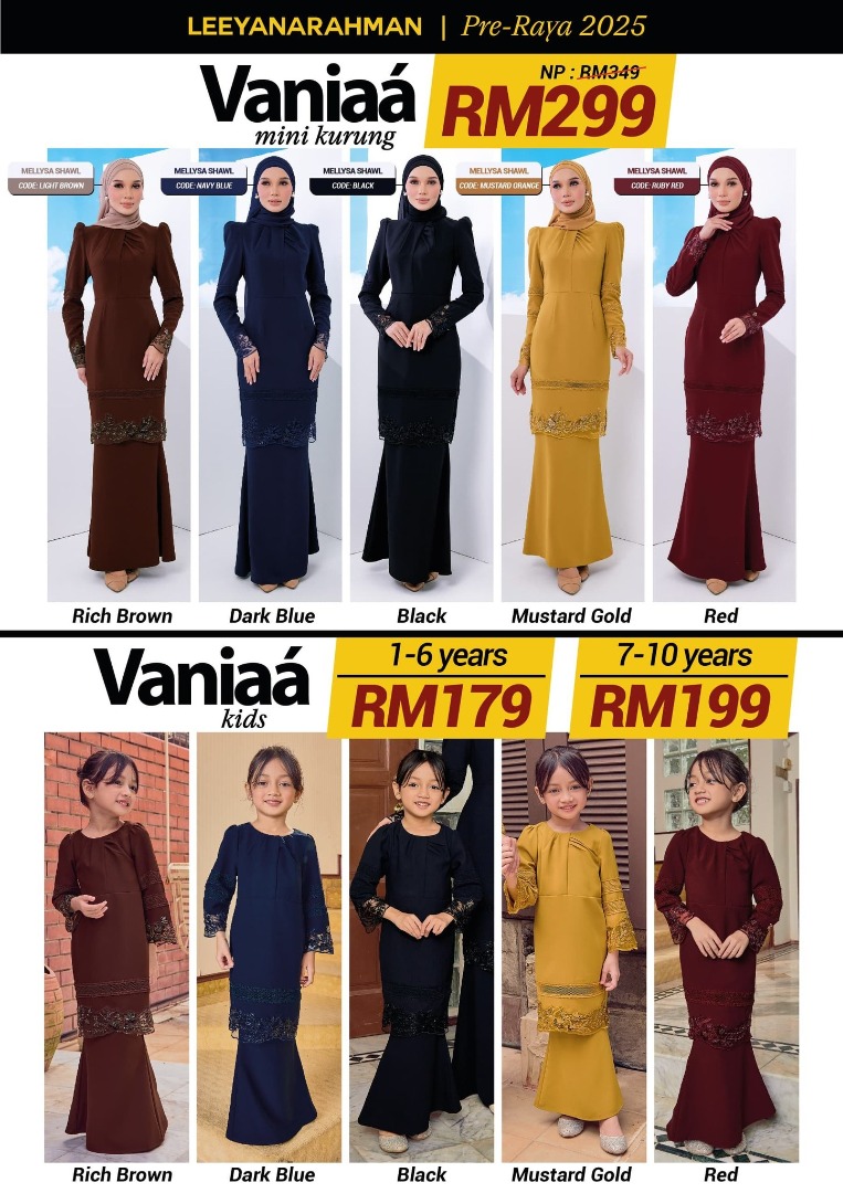 VANIAA MINI KURUNG & Kids PRE-RAYA LEEYANARAHMAN, Women's Fashion ...