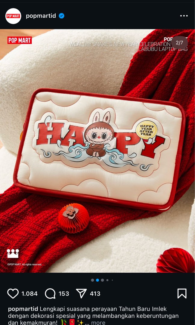 WEALTHY SNAKES CNY LAPTOP BAG LABUBU, Barang Mewah, Tas & Dompet di ...