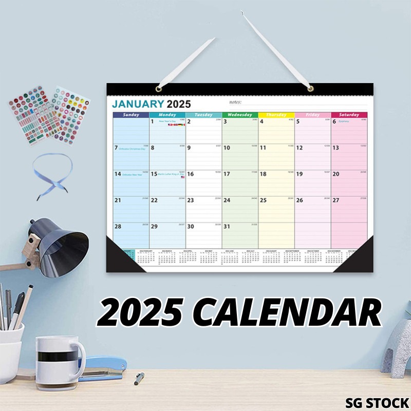 18 Months Wall Calendar English A3 Size Monthly Calendar Hanging ...