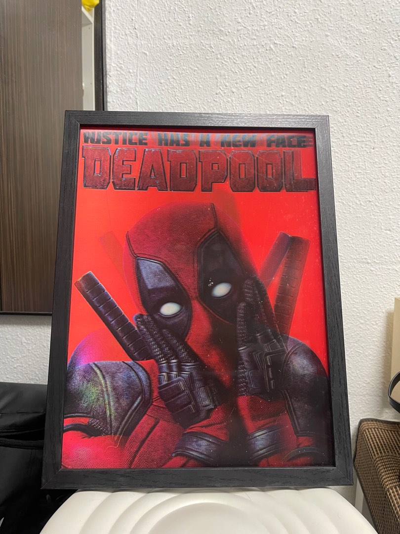 3D Holographic Deadpool poster, Furniture & Home Living, Home Decor ...