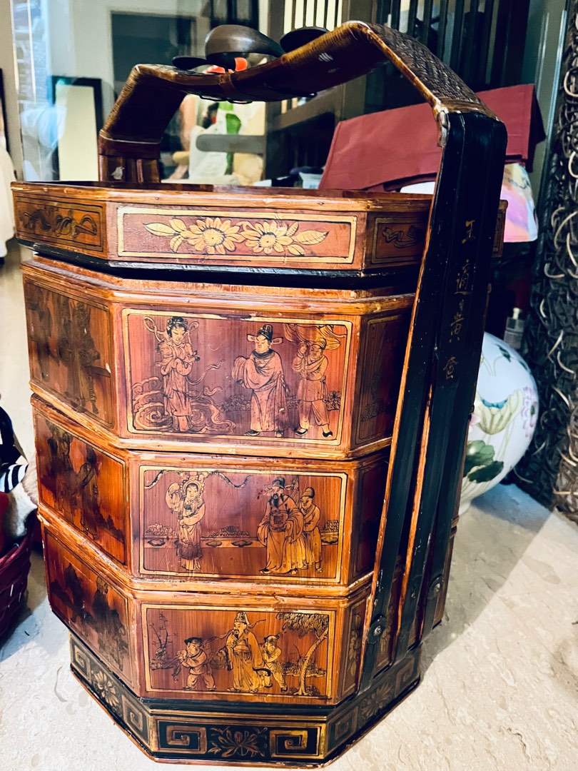 Antique Chinese Wedding Dowry Lacquer Basket, Hobbies & Toys ...
