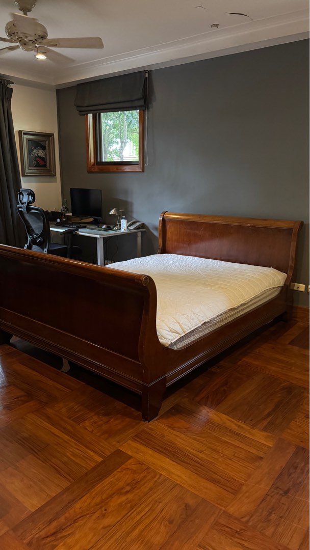 Antique King Narra bed frame, Furniture & Home Living, Furniture, Bed ...