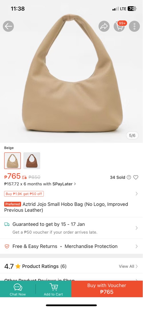 Aztrid Hobo Bag - Small, Luxury, Bags & Wallets on Carousell