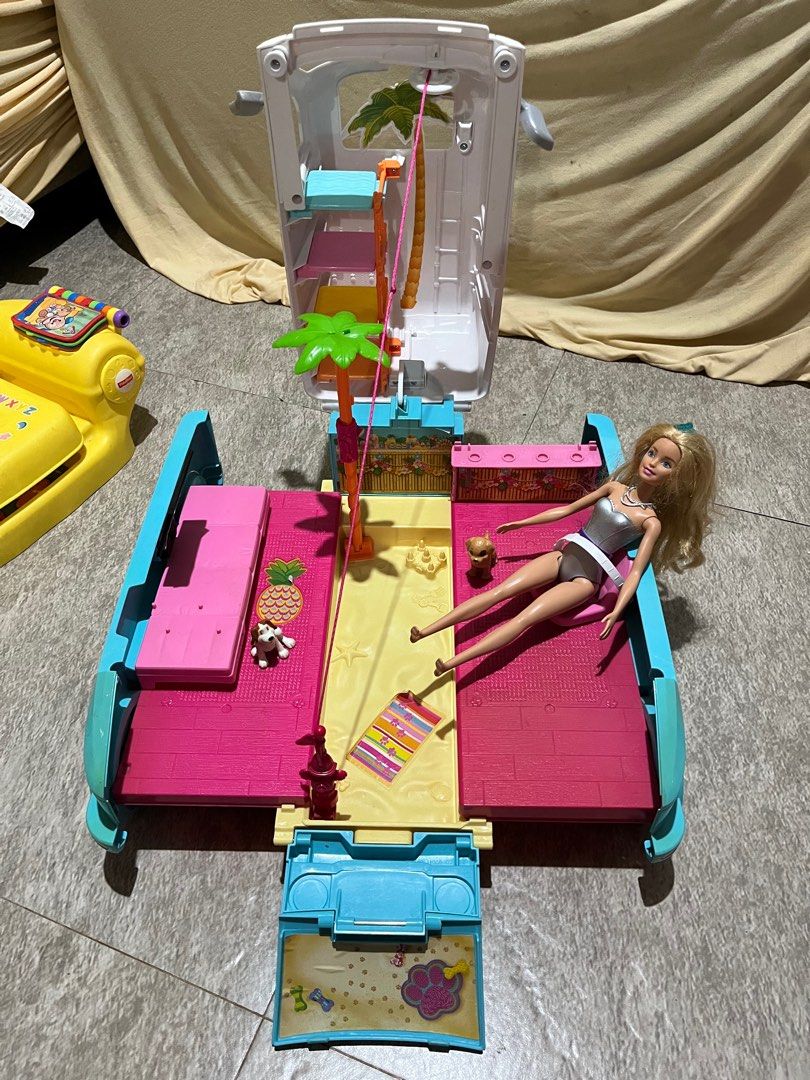 Barbie Ultimate Puppy Mobile Toy Van SUV Pet Camper with barbie and ...