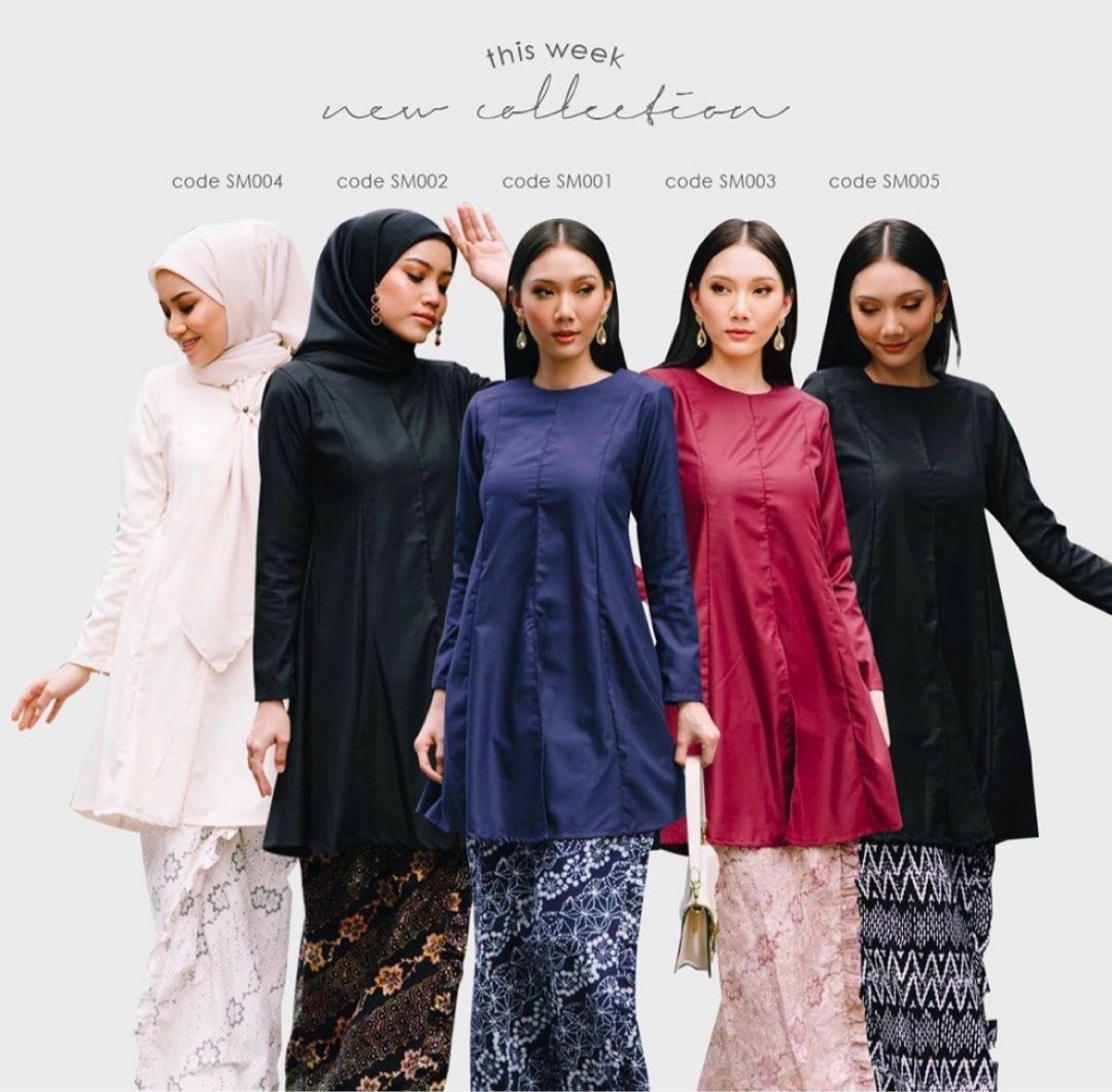 ASIKINAHMAD Baju Raya Batik Seroja Baju Kurung, Women's Fashion ...
