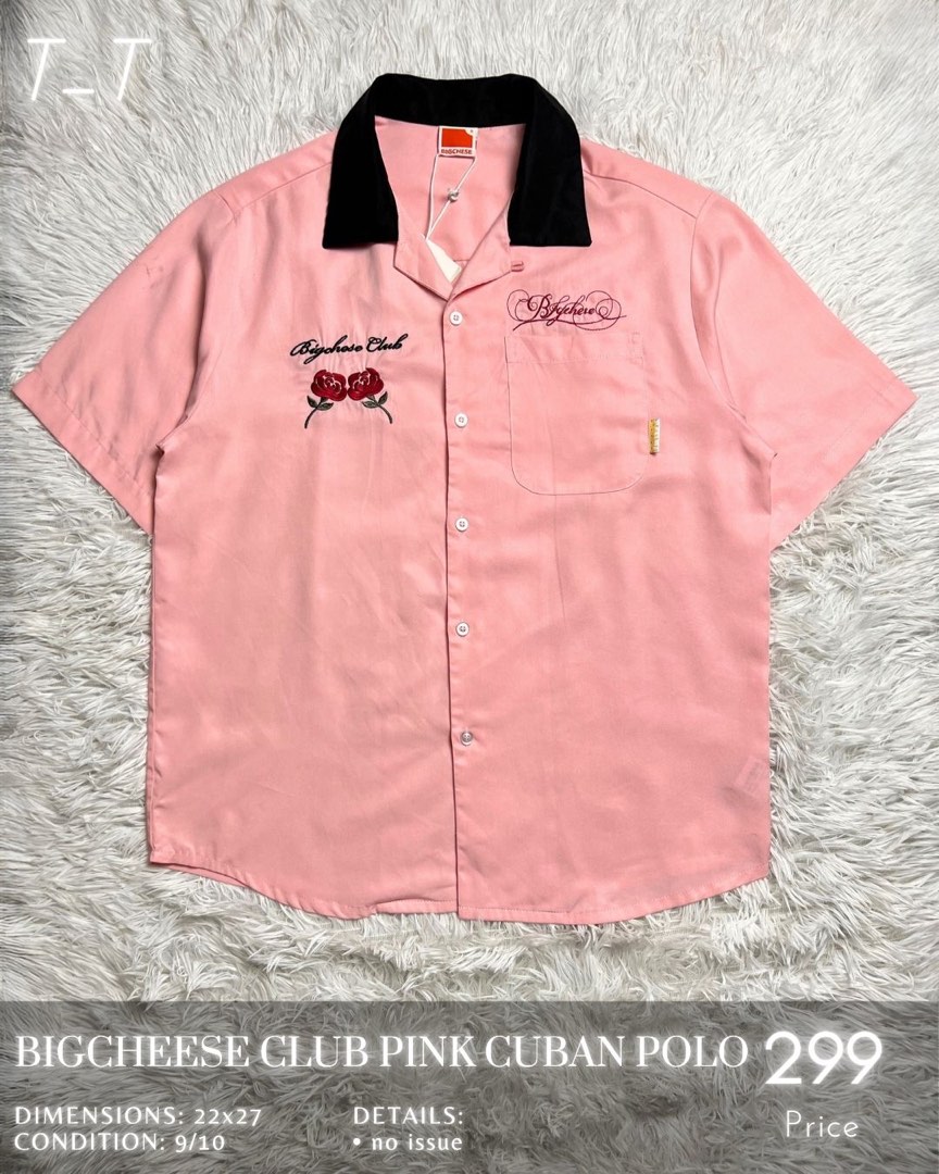 Big Cheese Club Pink Cuban Polo, Men's Fashion, Tops & Sets, Tshirts ...