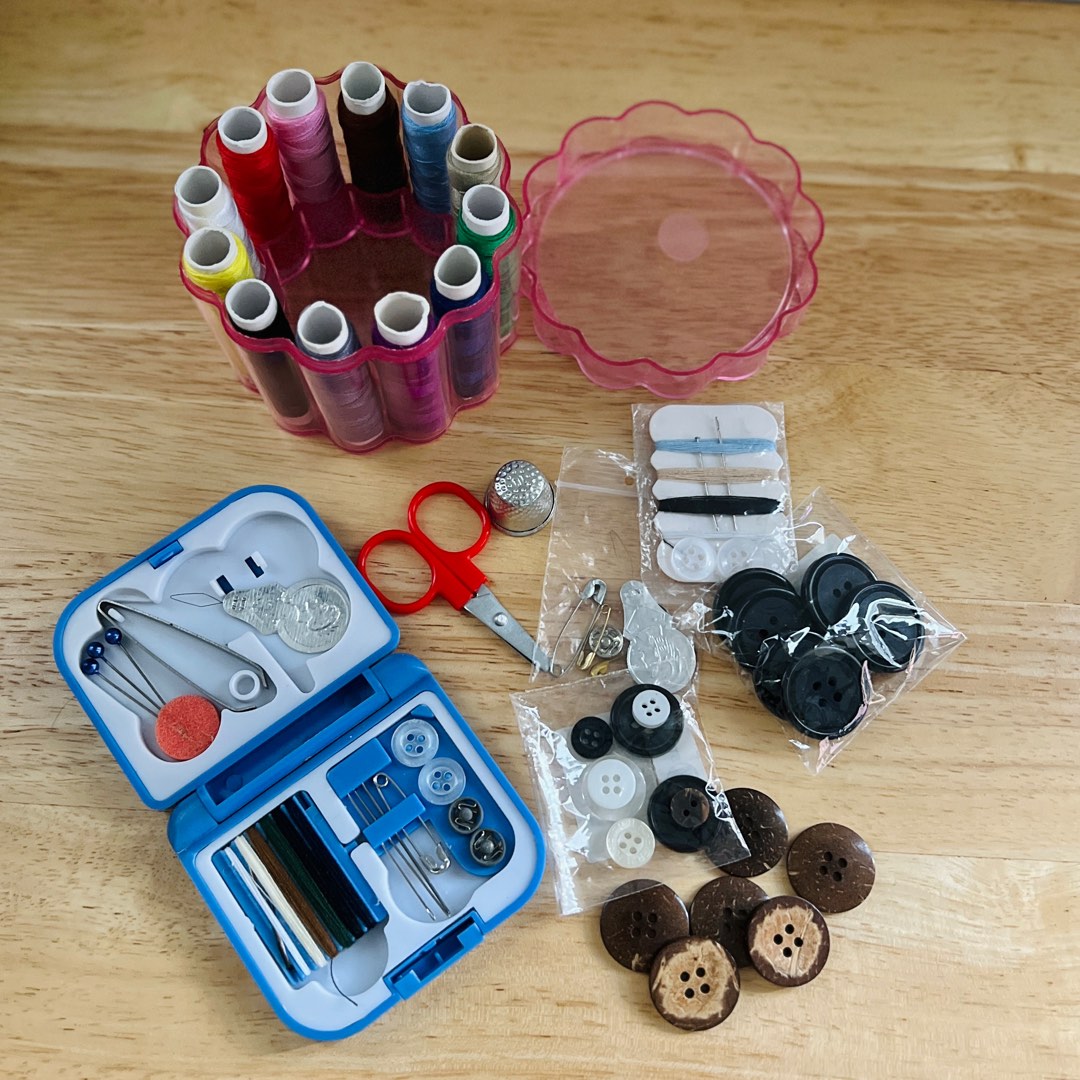 Button+Mini Needle and Thread Box Household Needle and Thread Box Set ...