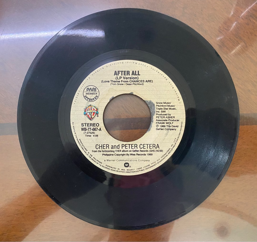CHER & PETER CETERA - After All / Dangerous Times - Philippines ...