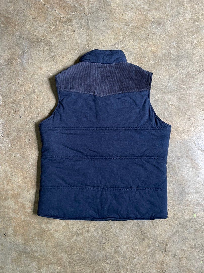 Dickies Diddy Down Puffer Vest Navy Cotton/Cord Material, Men's Fashion ...