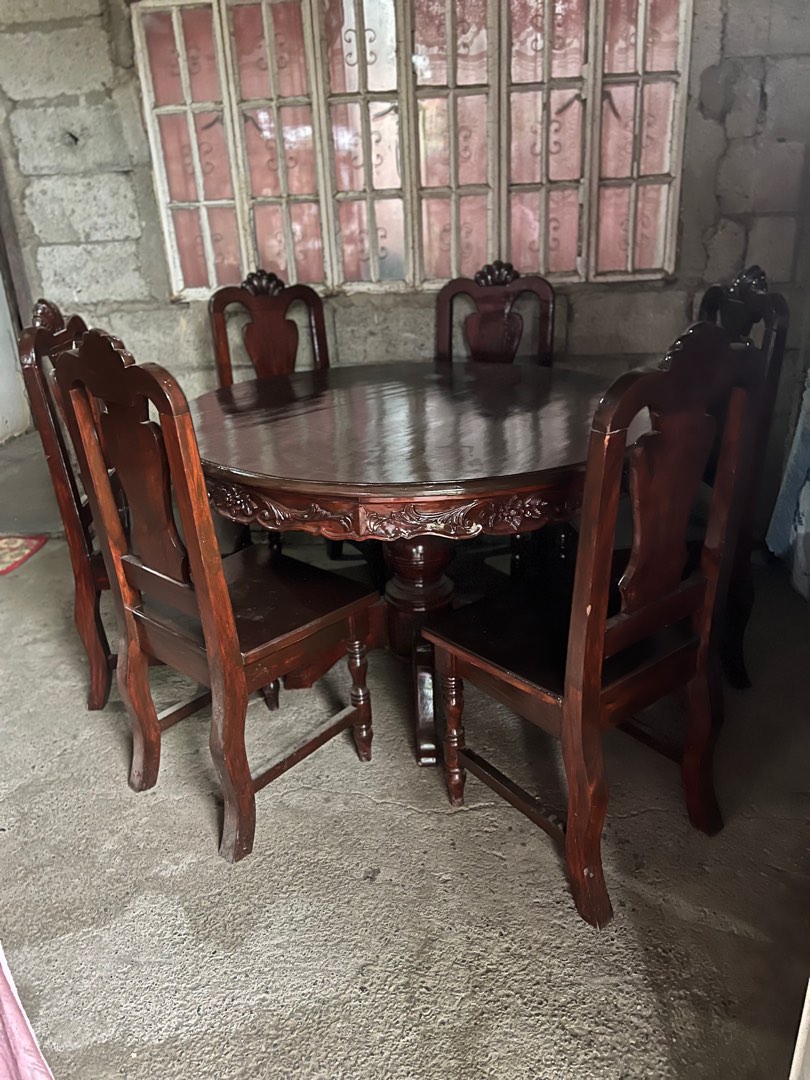 Dining Set (Pure Narra) and Sala Set(Pure Melina Wood), Furniture ...