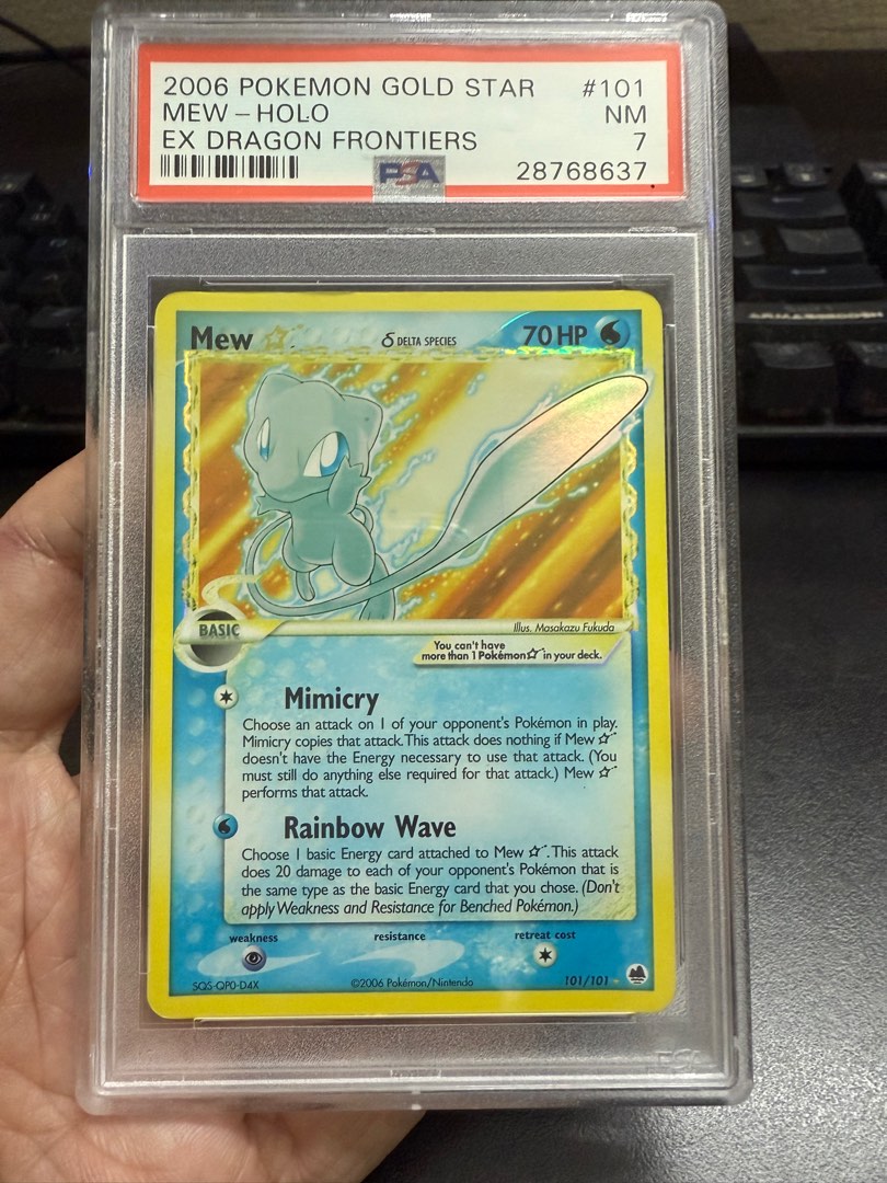 Gold Star Mew PSA 7 Pokemon TCG, Hobbies & Toys, Toys & Games on Carousell