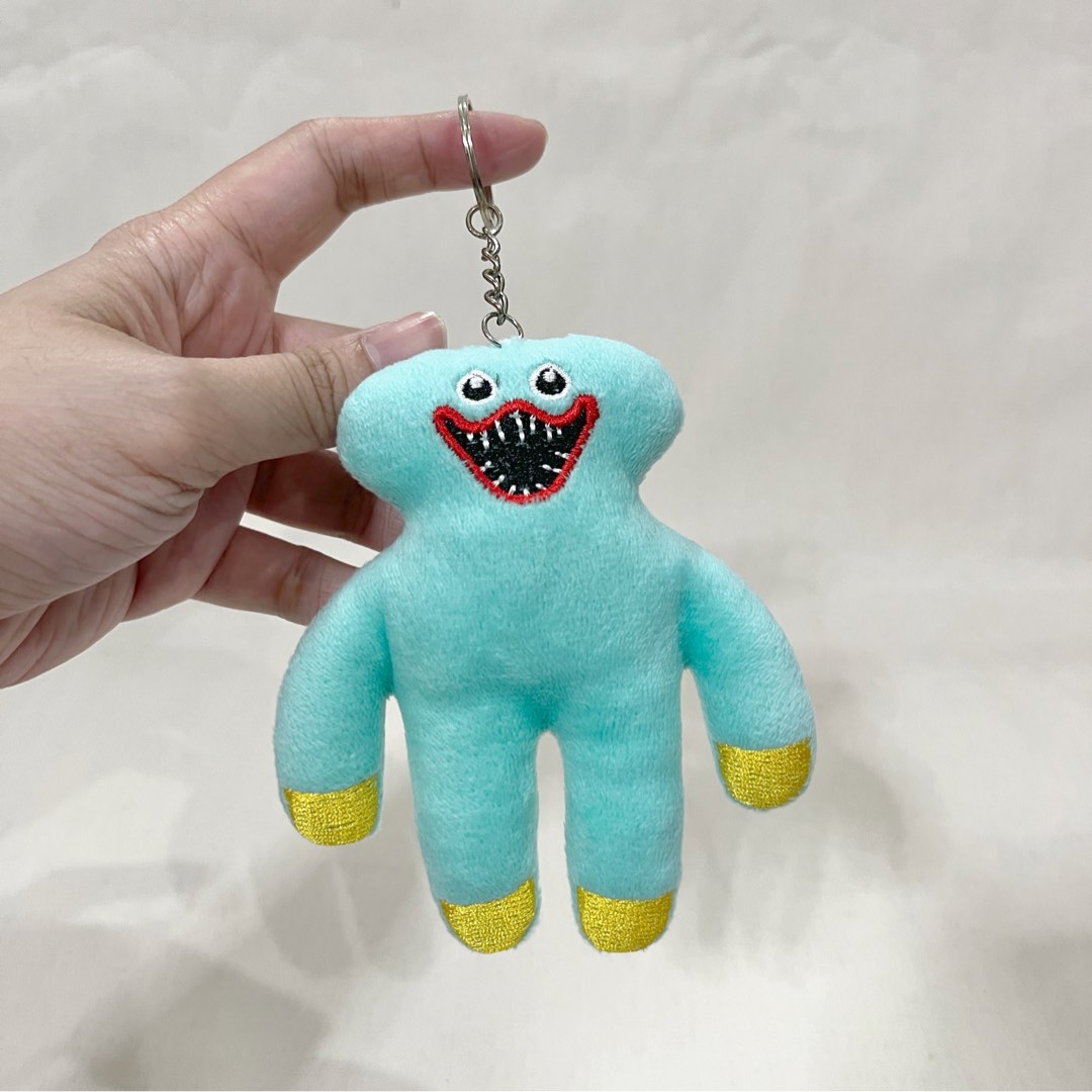 HQ Teal Blue Huggy Wuggy Mini Plush Toy Charm Keychain, Hobbies & Toys ...