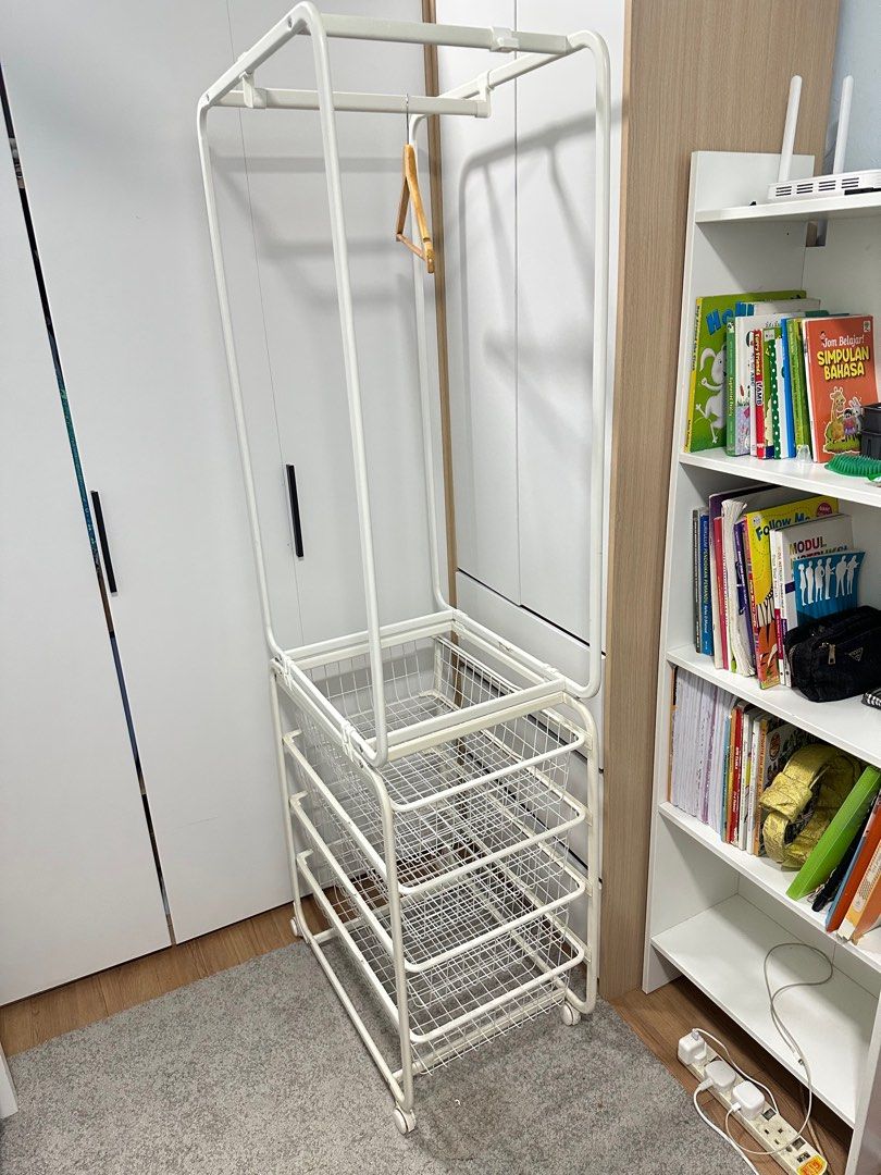 IKEA ALGOT, open wardrobe and drawers with wheels, Furniture & Home ...