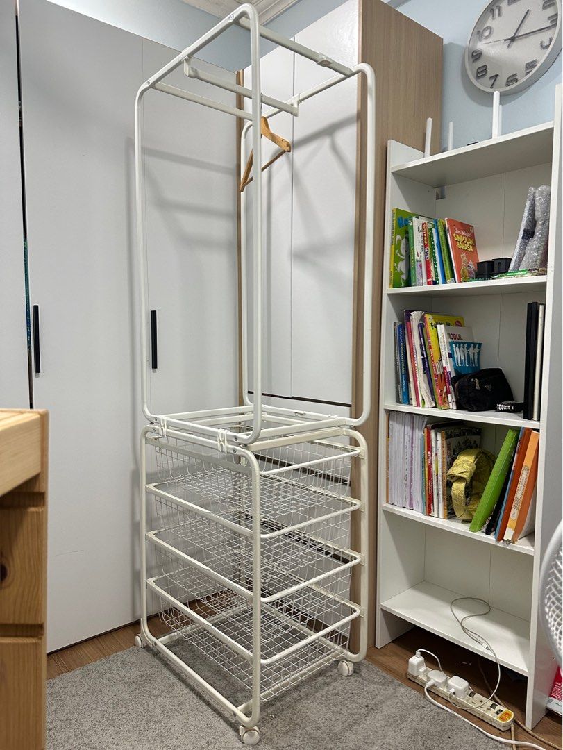 IKEA ALGOT, open wardrobe and drawers with wheels, Furniture & Home Living, Furniture, Shelves ...