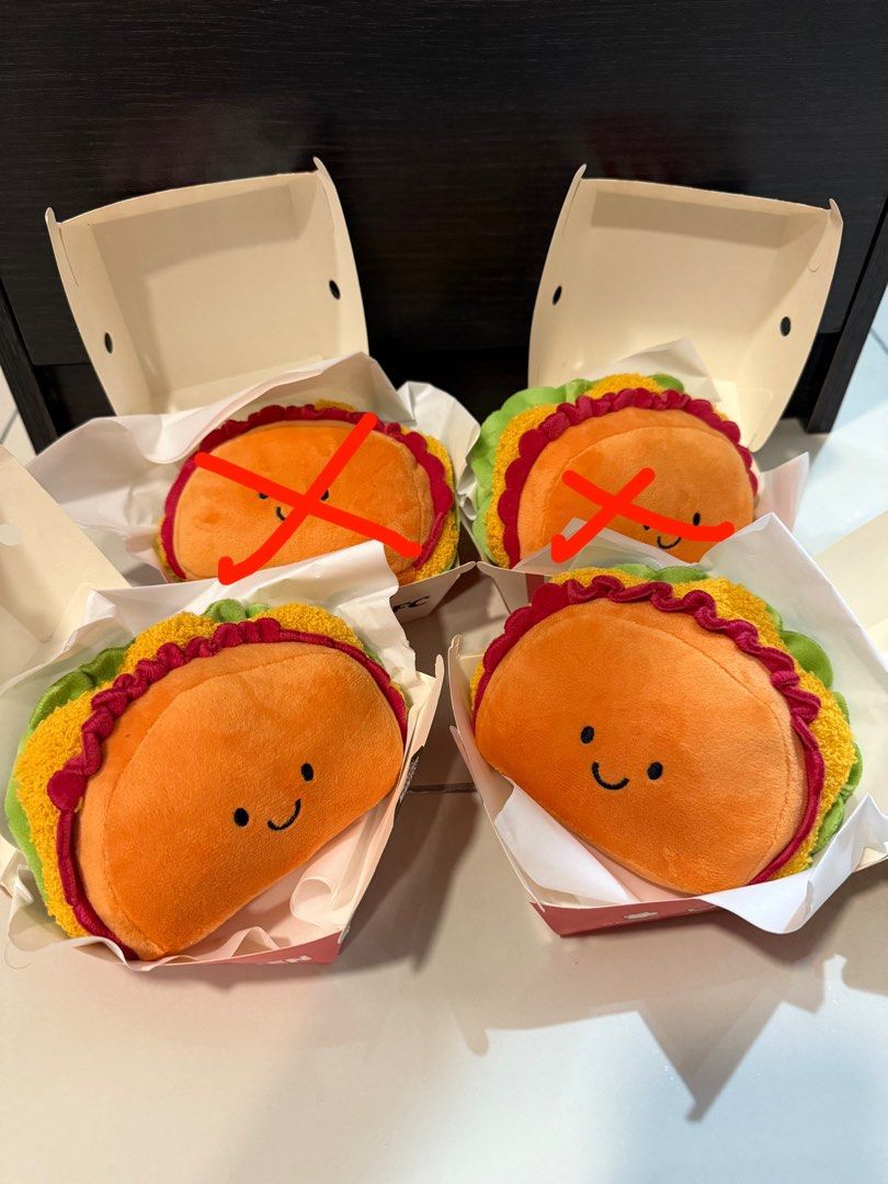 KFC Mantou sunway pyramid jelly cat keychain ready stock soft toy ...