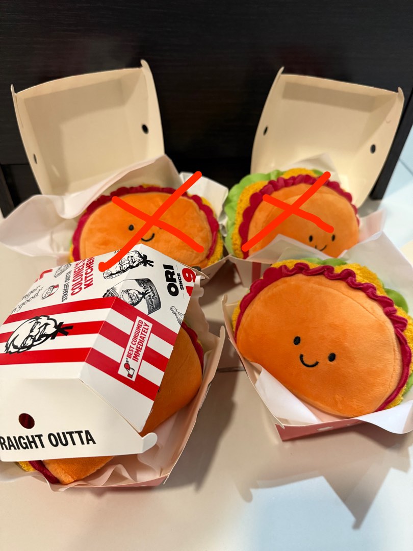 KFC Mantou sunway pyramid jelly cat keychain ready stock soft toy ...