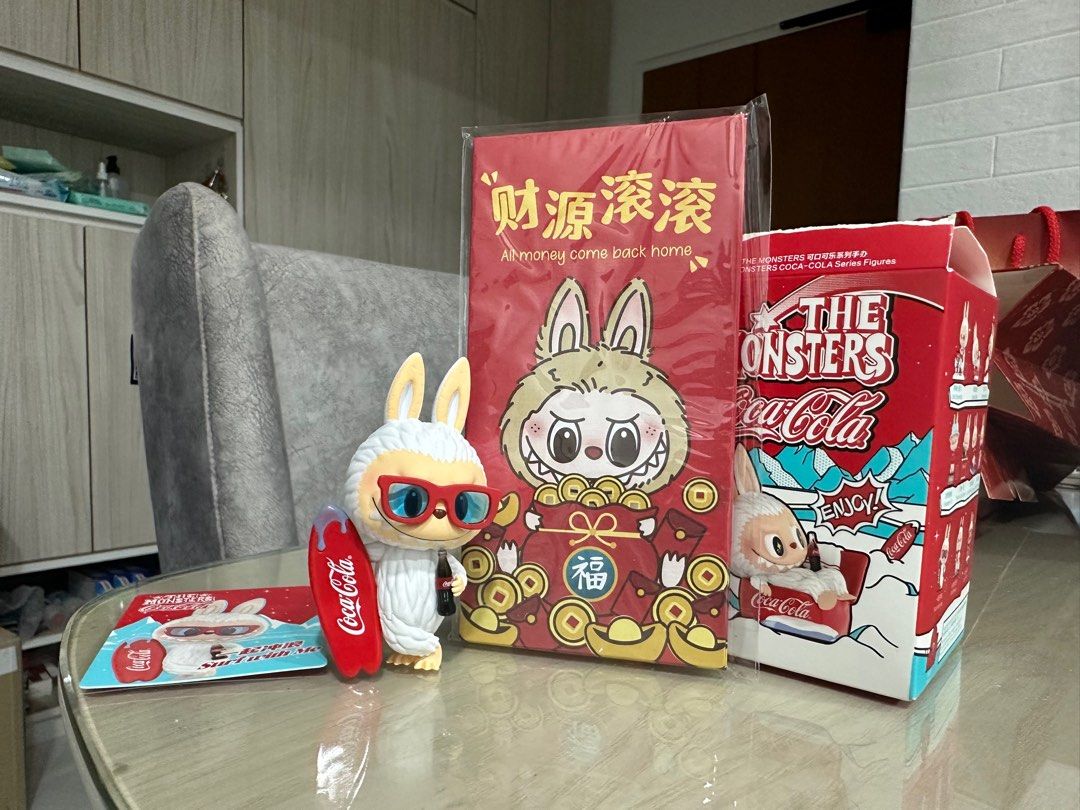 Labubu pop mart monsters (Coca-Cola) and CNY Red Packet set, Hobbies ...