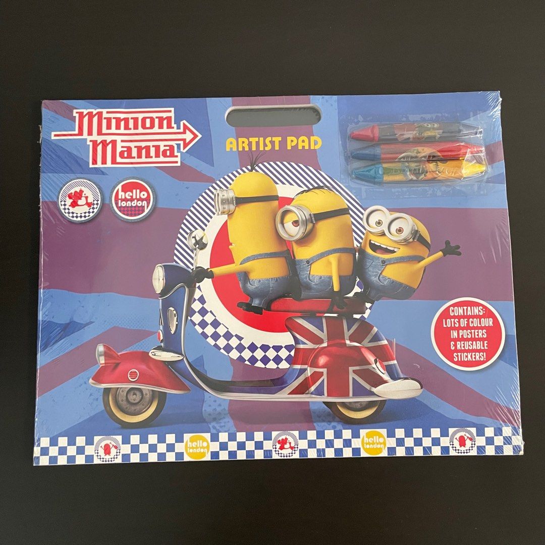 Minion Colouring Pad with crayons, Hobbies & Toys, Stationery & Craft ...